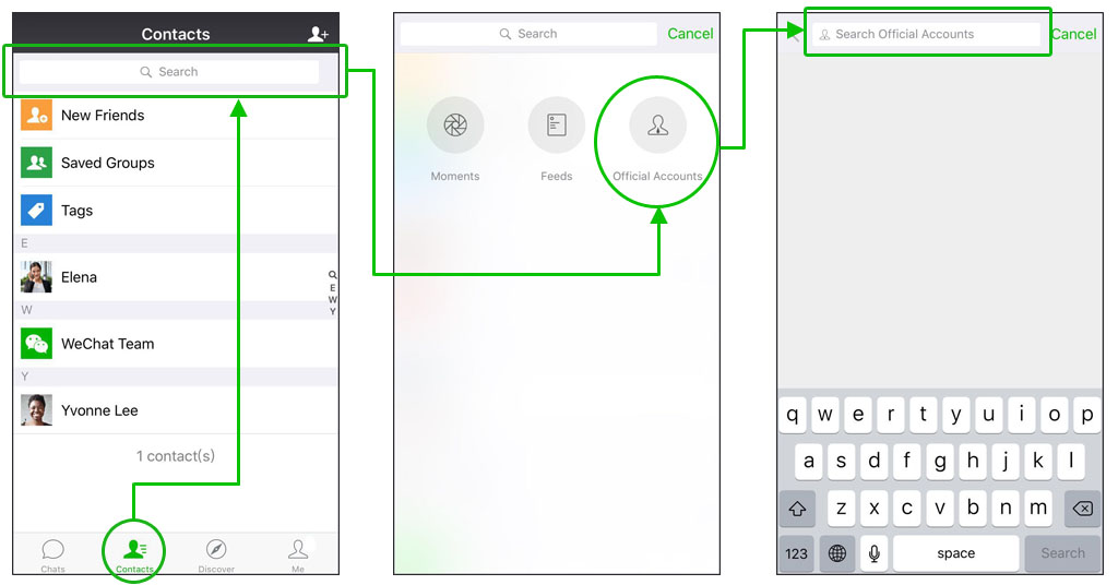 Follow an Official Account – WeChat Help Center
