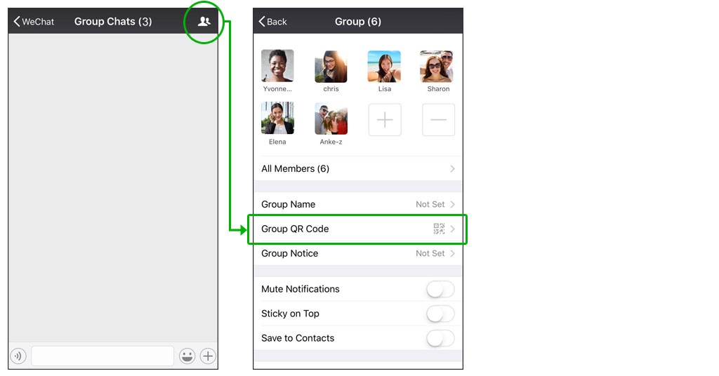 Sharing a Group Chat QR Code with Friends – WeChat Help Center