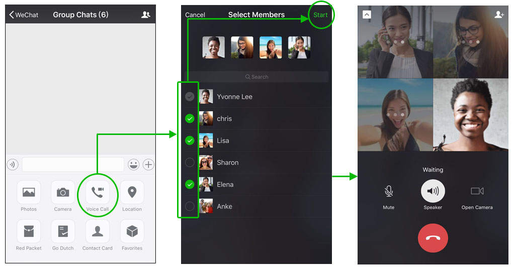 Making a Group Voice Call or Video Call – WeChat Help Center